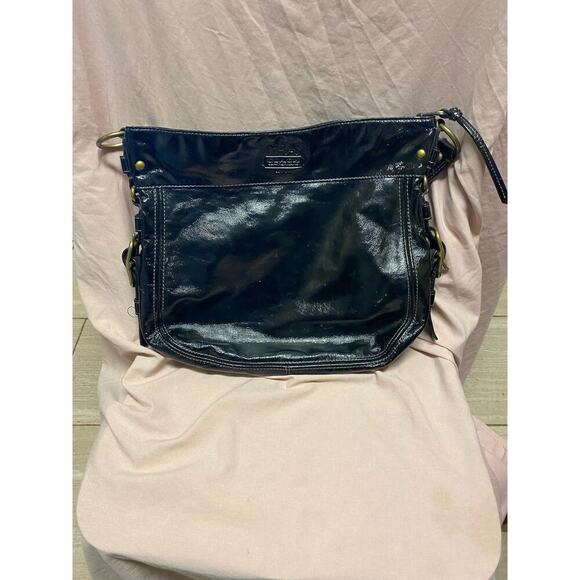 Coach | Bags | Coach 2776 Large Zoe Hobo Black Patent Leather Big Purse ...